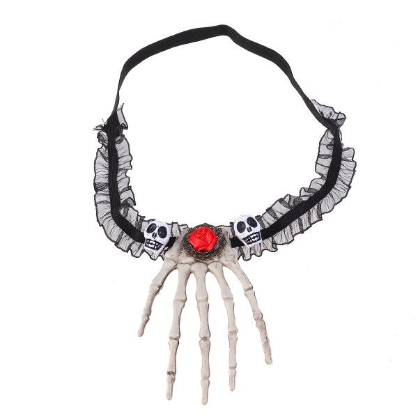 1PC Scary Plastic Hand Bone Necklace Skull Necklace for Halloween uygun ...