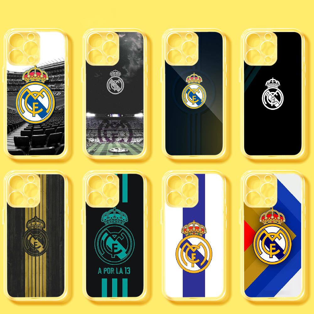 Real Club Madrid Football Pattern Transparent Phone Case Cover For ...