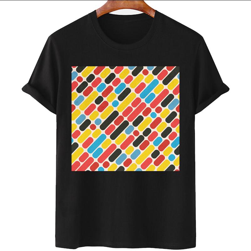 Buy Colorful Trend Pattern Harajuku Multi-Color Printed T-Shirt Neutral ...