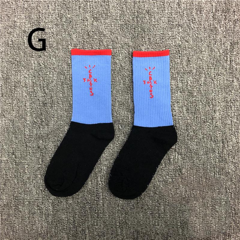 Buy 1Pair TS Socks Travis Scott Aj4 Blue Brown Co Branded Aj1 Barb ...