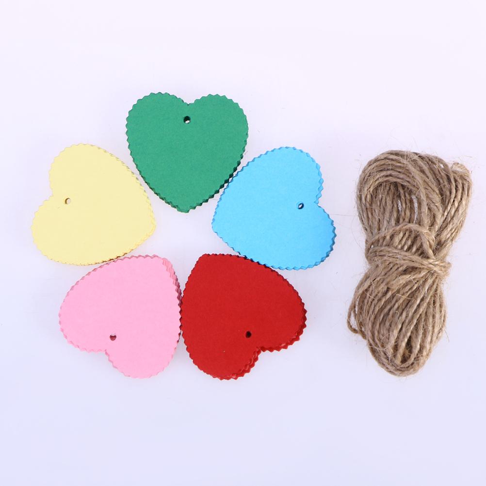 Buy 200 Pcs Hang Tags Heart Shape Colorful Blank Message Cards Gift ...
