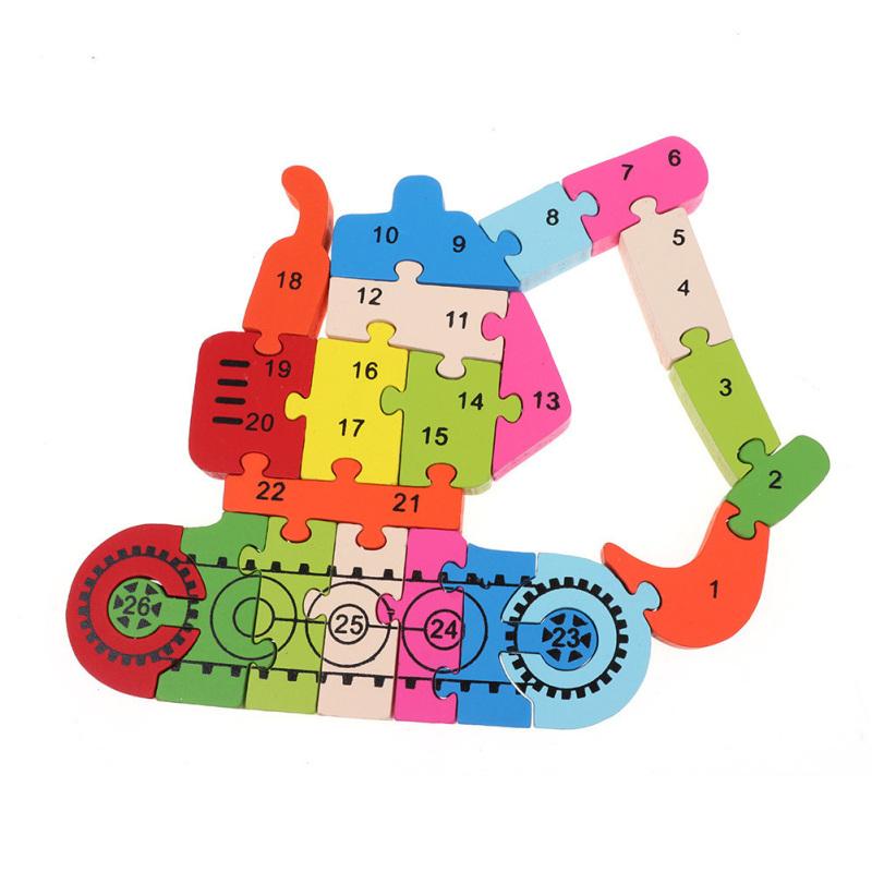Buy Child Wooden Puzzles 3D Wooden Toys Puzzle 26 English Alphanumeric ...