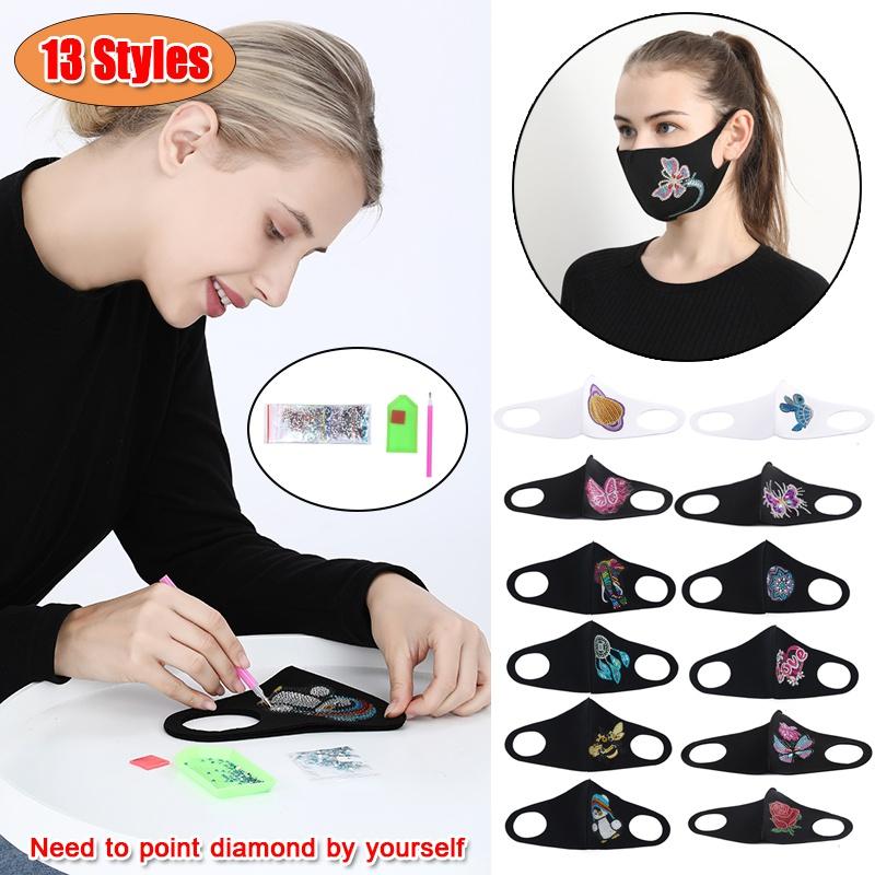 Buy 13 Style DIY Diamond Decoration Painting Mask Fashion Dustproof ...