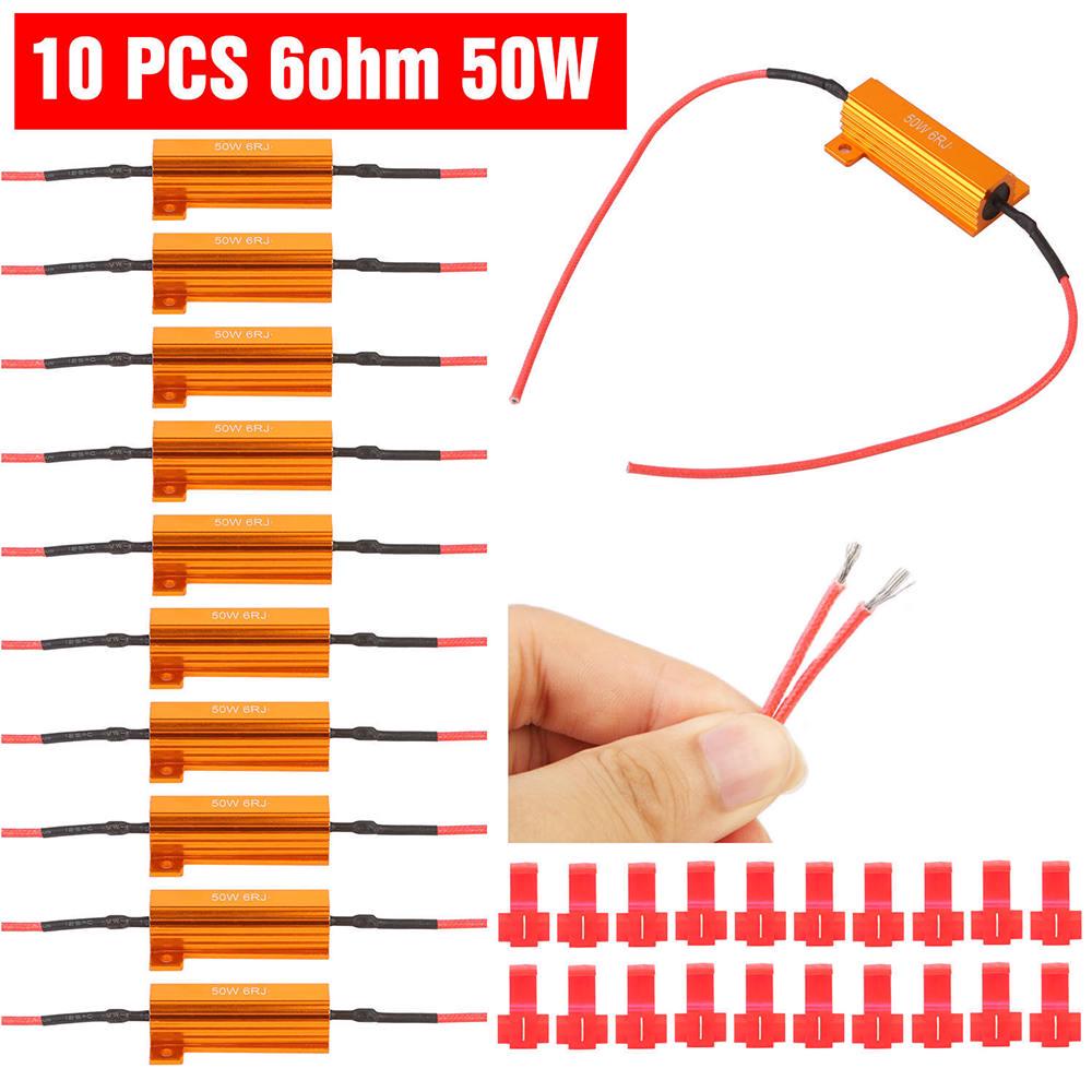 Buy 10* 50W 6ohm Load Resistor For Hyper Flash Turn Signal Blink ...