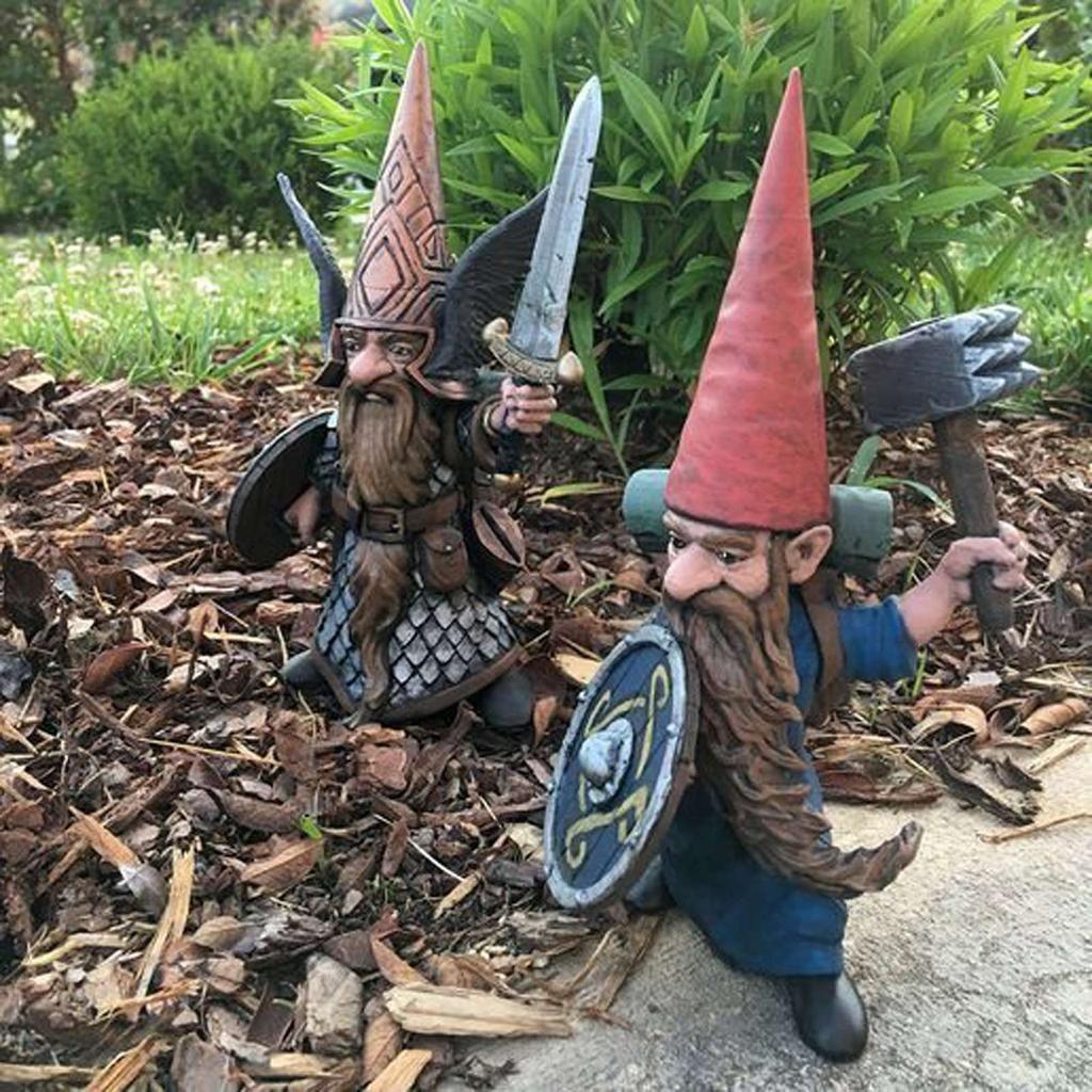 Buy Gnome Knight in Armor Holding Sword Gnome Warrior, Garden Statue-C ...
