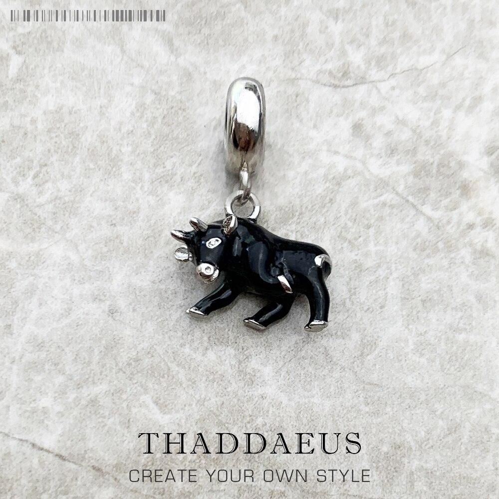 Buy Black Enamel Bullfight Small Charms Bull Ox Pendants For Women Men ...
