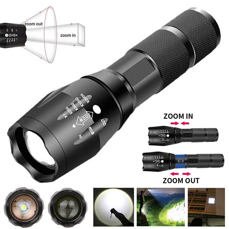 Super Bright LED Flashlight Portable Waterproof Telescopic Zoom ...