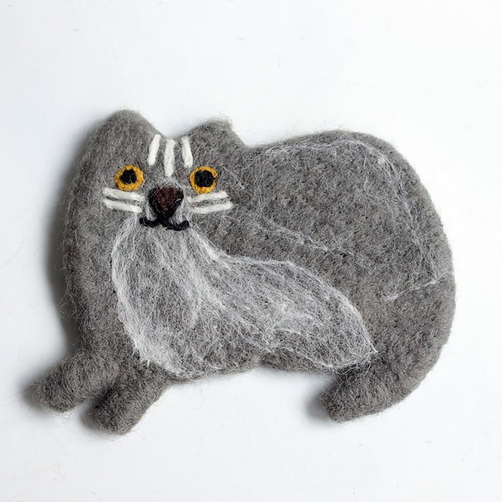 Buy Wool Coasters- Set Of 4 Wool-Felt Cat Shape-Coasters -Gifts For Cat ...