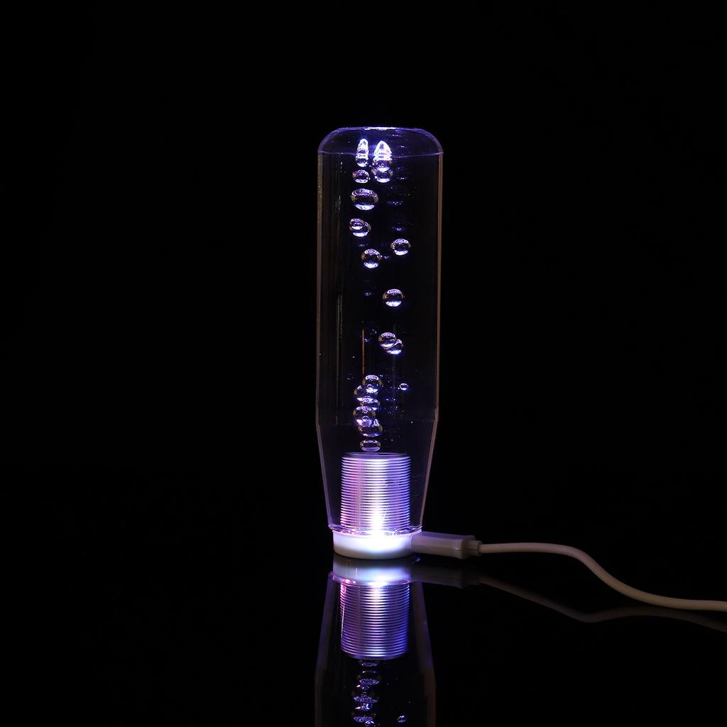 LED Light RGB Shift Knob Stick Crystal Transparent Bubble Gear Shifter ...