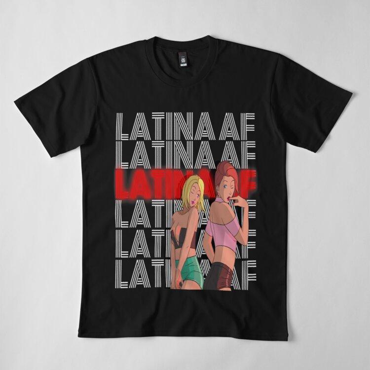 Buy Men Premium Cotton Harajuku T-Shirt LATINA AF Latin Pride Print ...