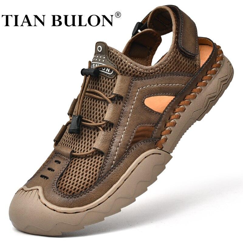 Buy Summer Mesh Men Sandals Breathable Italian Brand Casual Sandals Men ...