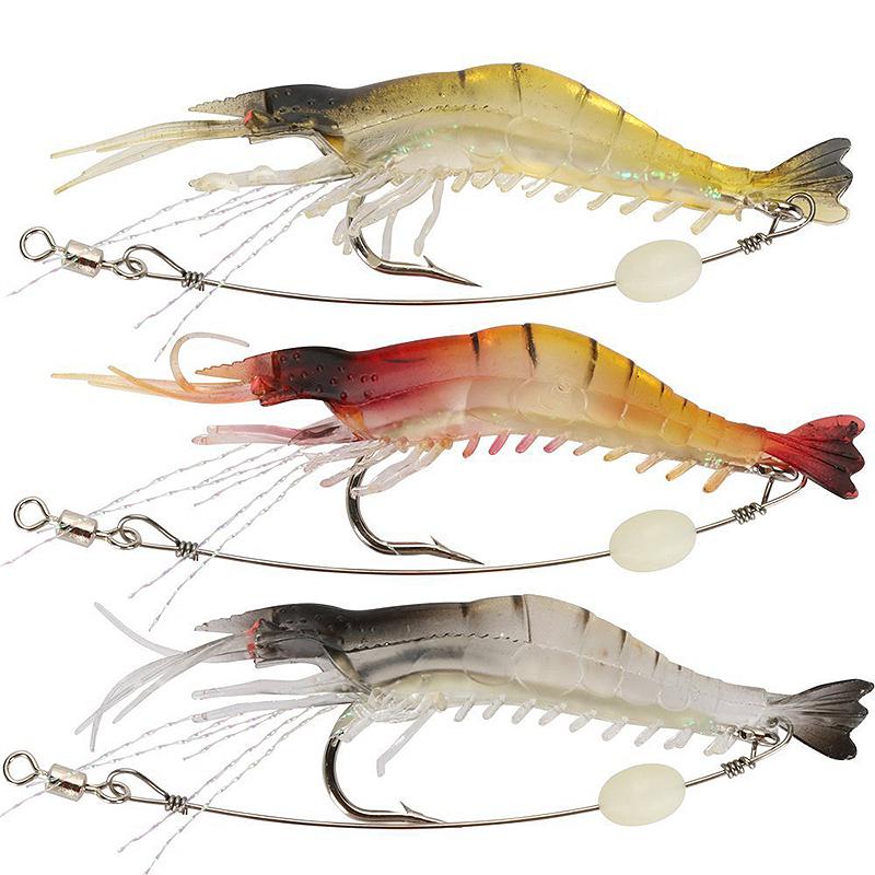 Satın alın Soft Plastic Lures Artificial Bait Luminous Shrimp Fishing ...