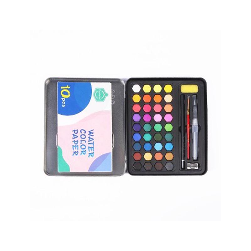 Buy 36 Colors Solid Watercolor Art Paint Pigment Set Portable Painting ...