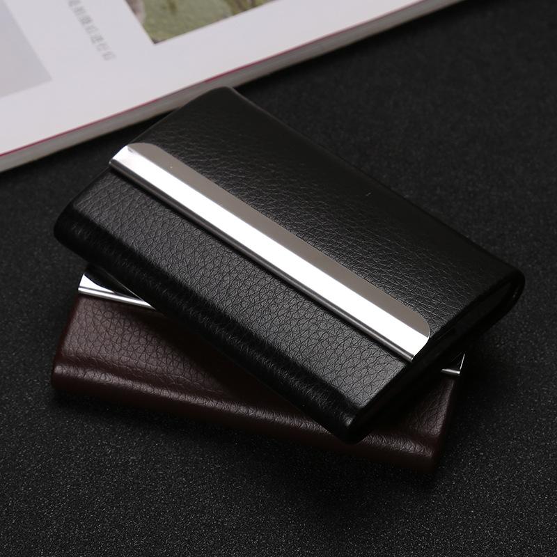 Buy Premium Leather Business Card Holder Large Capacity Storage Box at ...