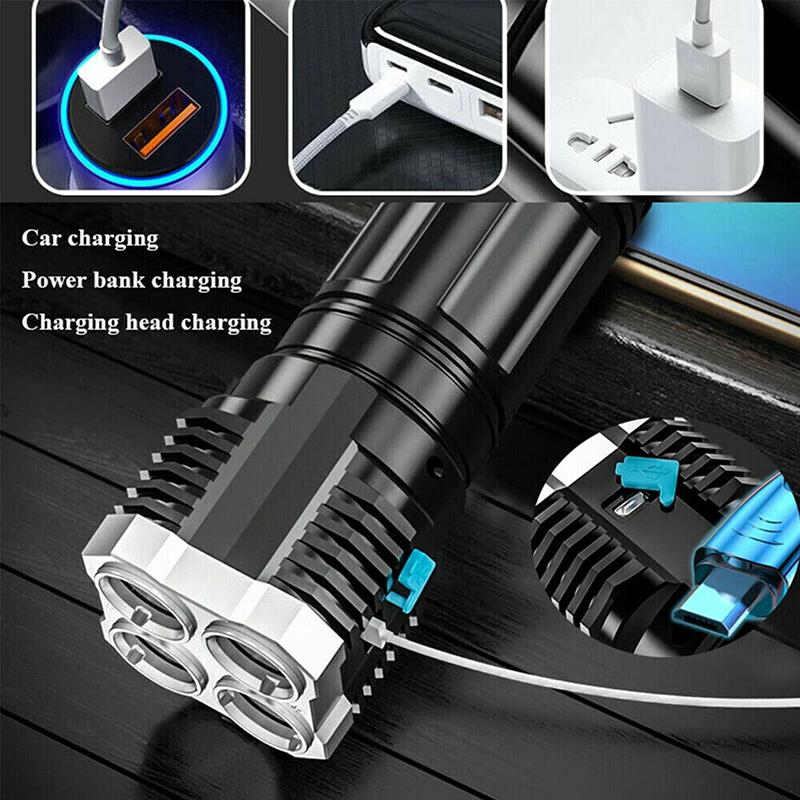 Buy Quad-core Bright Super Bright 99000LM Torch LED Flashlight USB ...