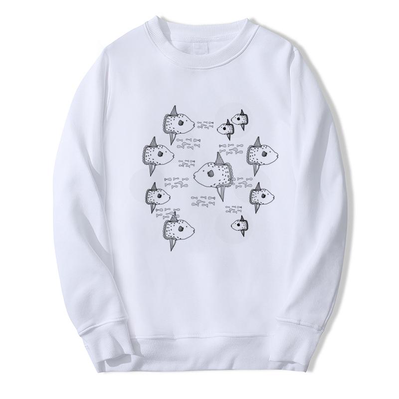 Buy Sweater Harajuku Crew Neck Sweatshirt Mola Mola Ocean Sunfish Print ...