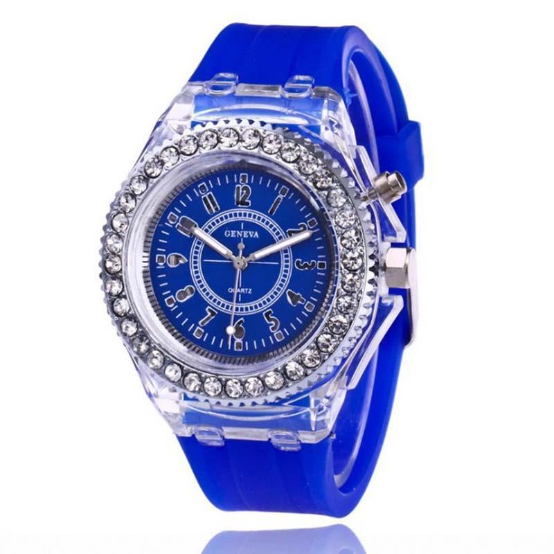 Buy LED Light Flash Luminous Watches Women Men Boys Girls Silicone ...