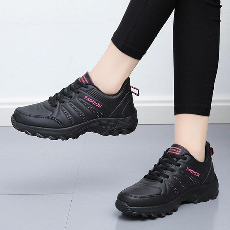 Buy Leather Sports Shoes Women's Wild Outdoor Running Shoes Ladies ...