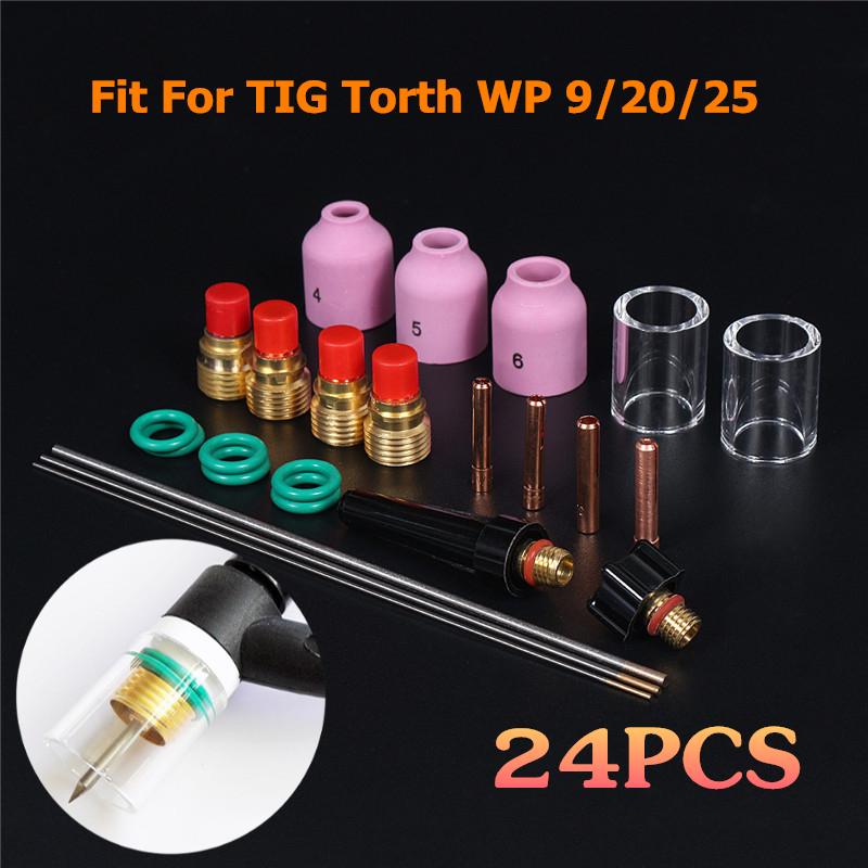 Buy 24Pcs TIG Gas Lens Collet Body Assorted Size Welding Torch Tool Fit ...