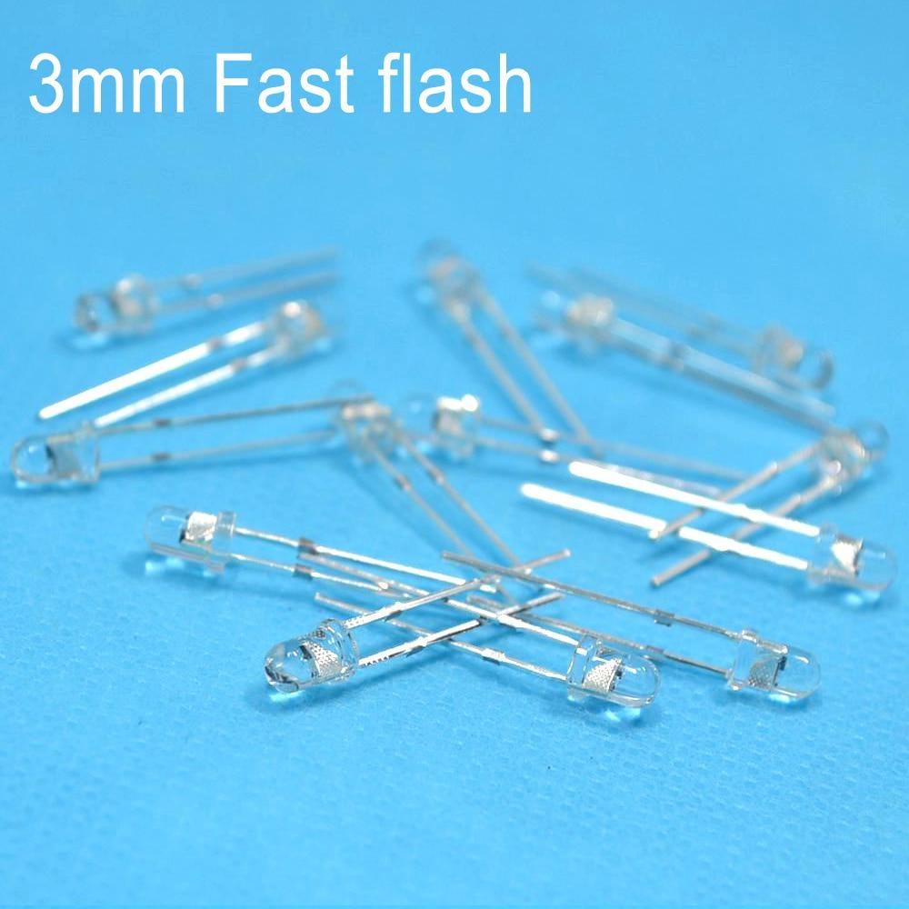 Cheap 100Pcs 3mm Fast Slow RGB Round Flash Rainbow MultiColor Red Green Blue Diode Light ...