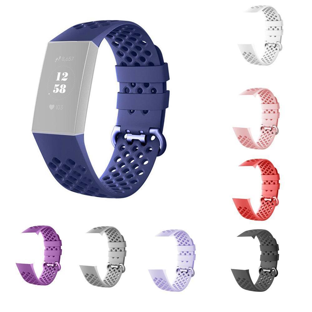 Buy Silicone Watch Strap For Fitbit Charge 3 Bracelet Wrist Belt Strap ...