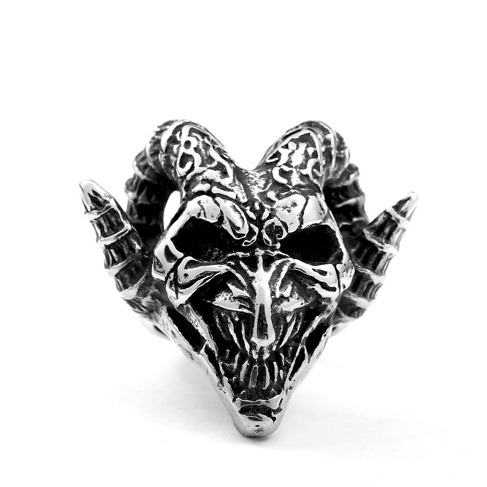 Buy Punk Rock Men 's Ring Luxury Stainless Steel Finger Jewelry at ...