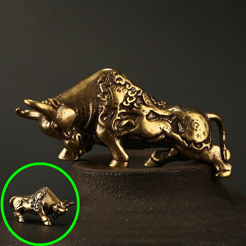 Satın alın Brass Animal OX Statue Chinese Ox Mini 1PC Office Desk Decor ...