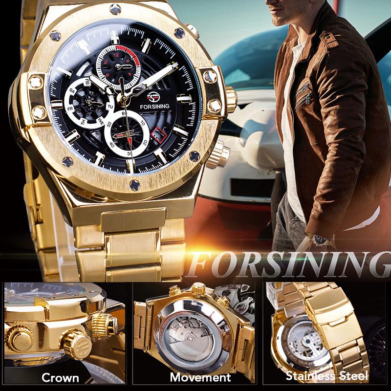 Buy Mechanical Watches Automatic Multifunction 6 Hands Date Luminous ...