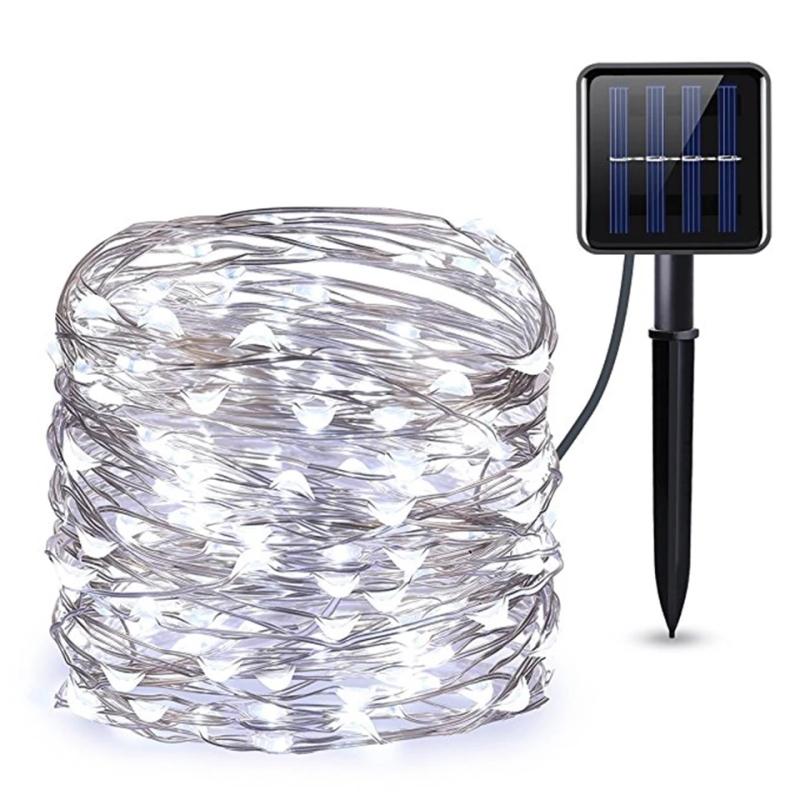 Kaufe Solar Kupferdraht String Light mit 8 Modi 10M / 20M / 30M 100LED ...