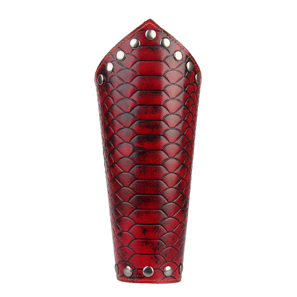 Embossed Leather Gauntlet for Men Women Wristband Wide Bracer Arm Armor ...