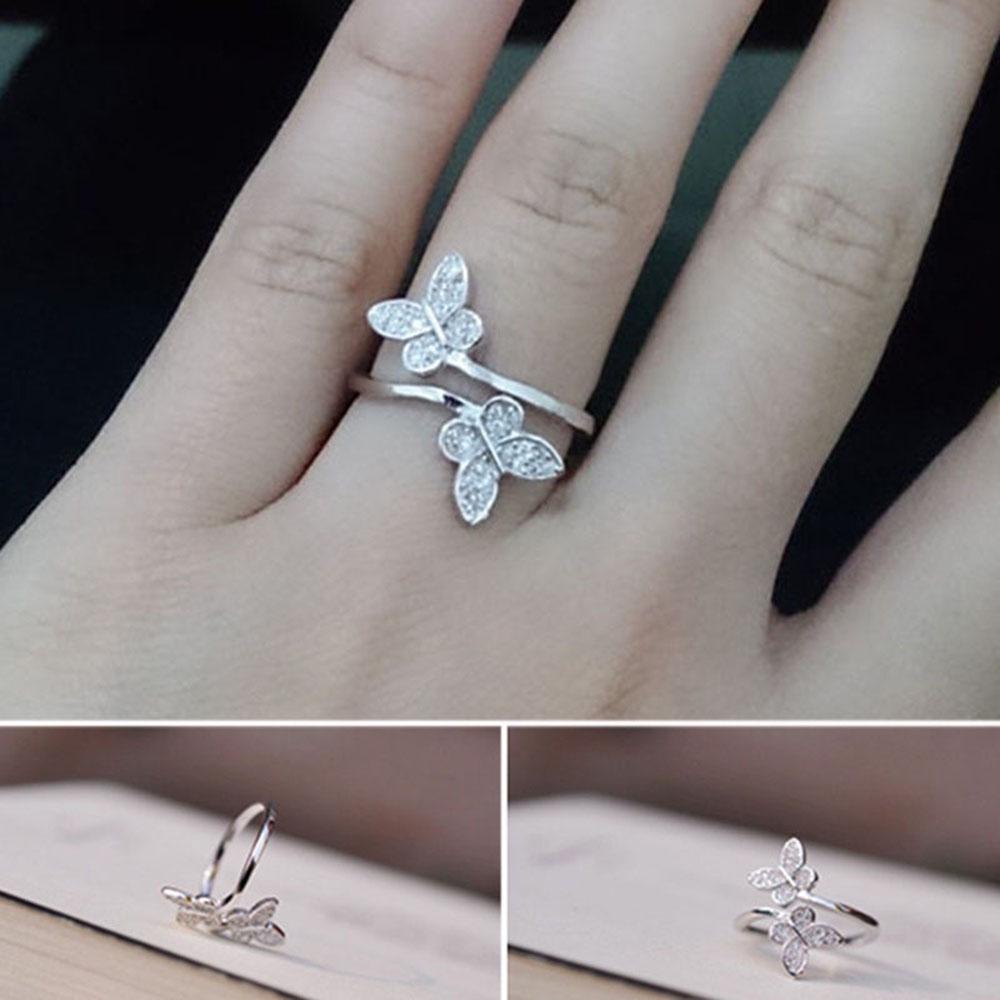 Romantic Butterflies Ring Two Butterflies Open Ring Ring Finger Ring ...