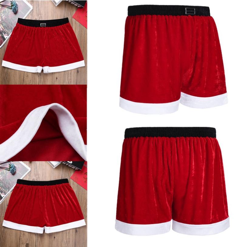 Men's Flannel Christmas Holiday Santa Claus Pants Boxer Shorts ...
