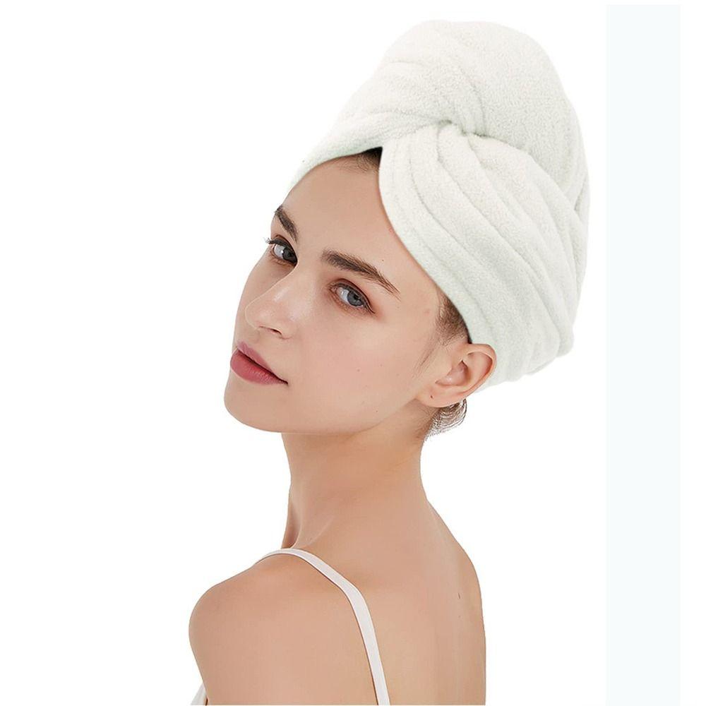 Kaufe Turban Coral Fleece Microfiber Hair Towel Wrap Absorption Turban ...