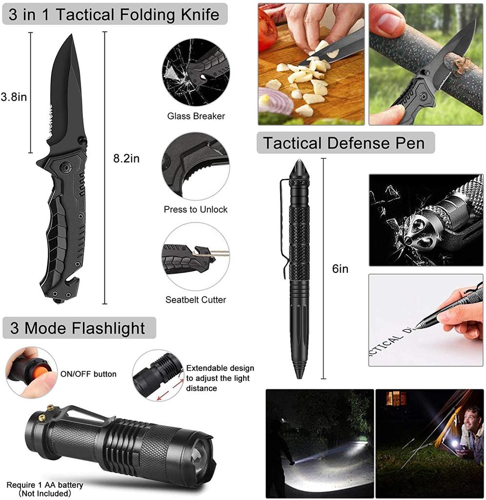 Buy 200 In 1 Emergency Kit Outdoor Multifunction Camping Gear Survival ...