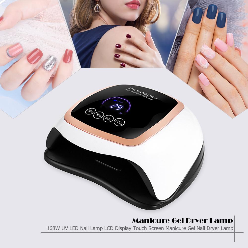 168W UV LED Nail Lamp LCD Display Touch Screen Manicure Gel Nail Dryer ...