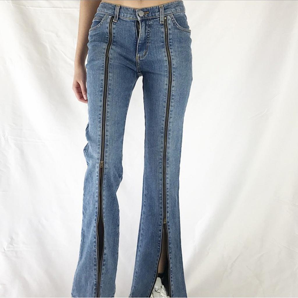 Buy Women's Urban Fashion High Waist Long Zipper Pocket Loose Wide Leg ...
