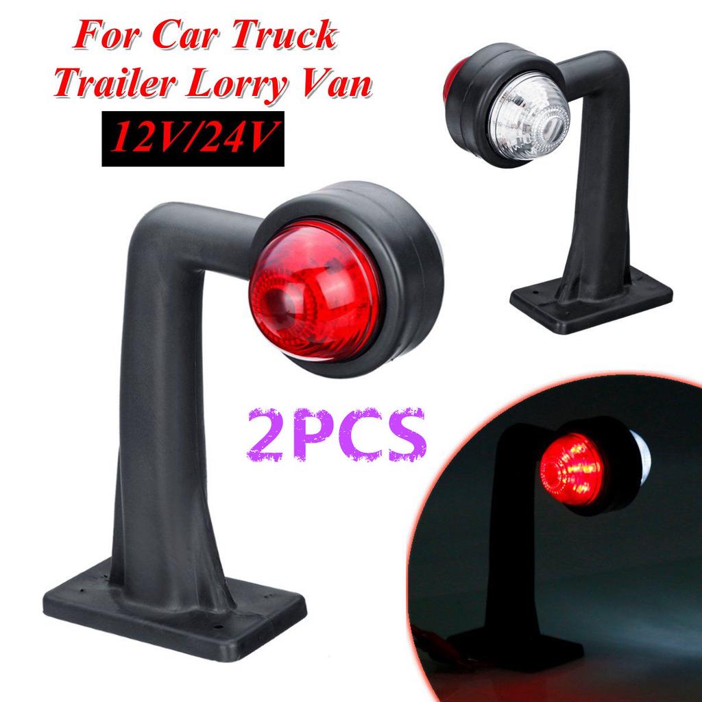 2Pcs LED Side Rubber Elbow Marker Light Lamp Outline Trailer Lorry LED ...