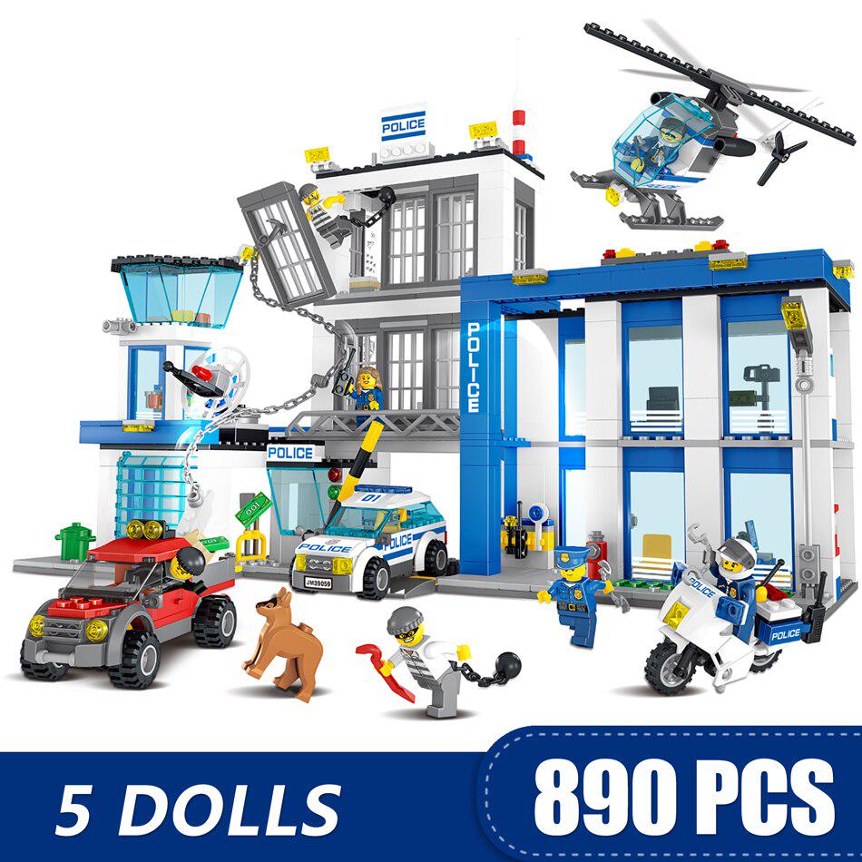Buy 890PCS Building Blocks Toys City Police Station Gift for DIY at ...