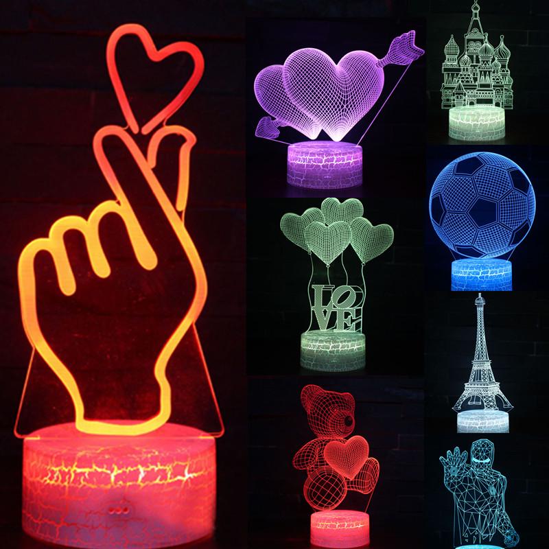 Buy 3d Night Lights Romantic Love Heart Letter Castle Lightings ...