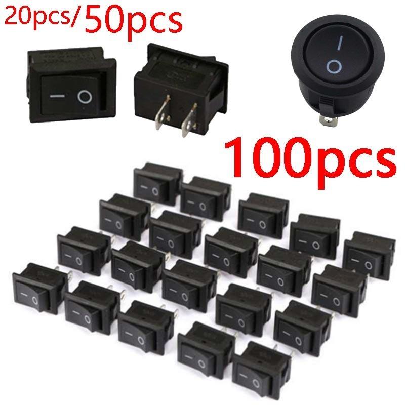 Buy 20/50/100pcs 2PIN ON/OFF Boat Rocker Switch 3A/250V Boat Car Rocker ...