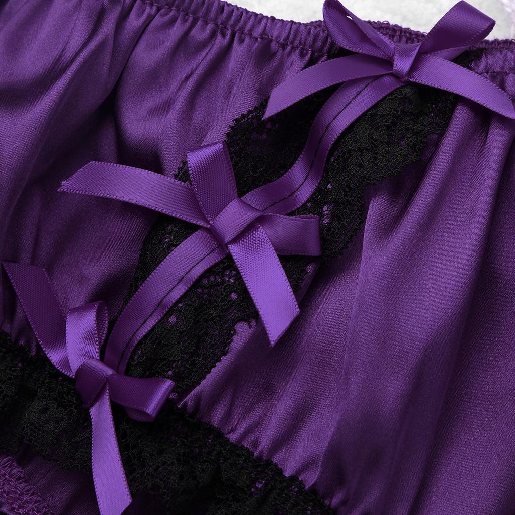 Buy Mens Shiny Soft Ruffled Floral Lace Satin Lingerie Low Rise Sissy Briefs At Affordable