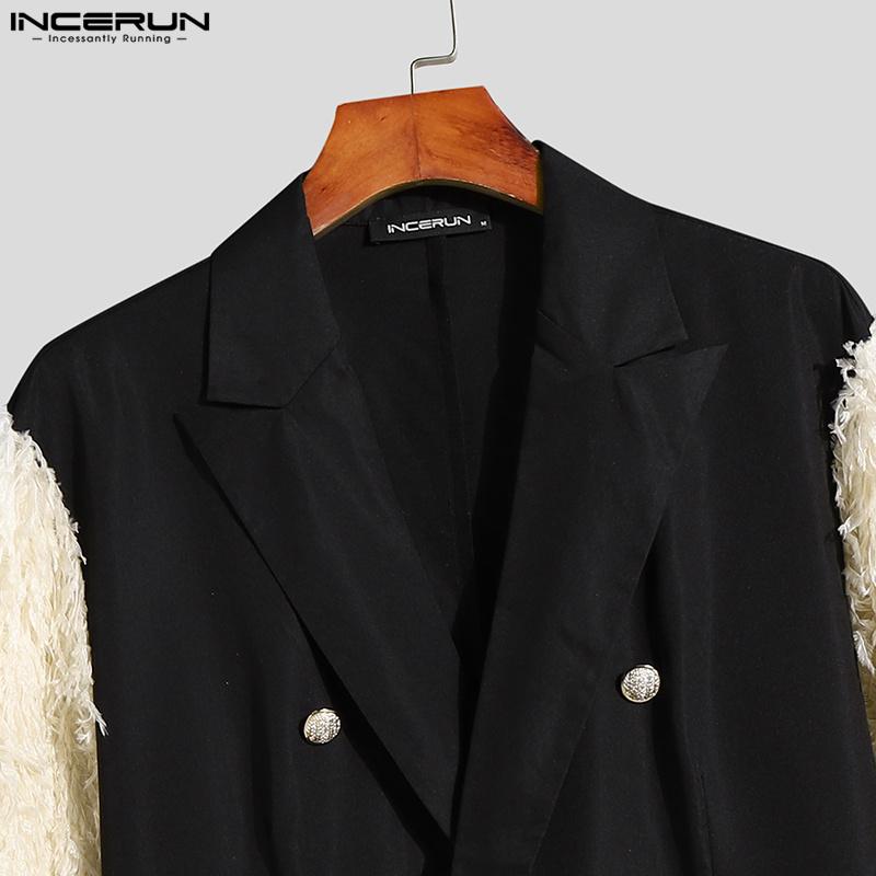 Cheap INCERUN Autumn Winter Men's Double-breasted Stitching Color ...