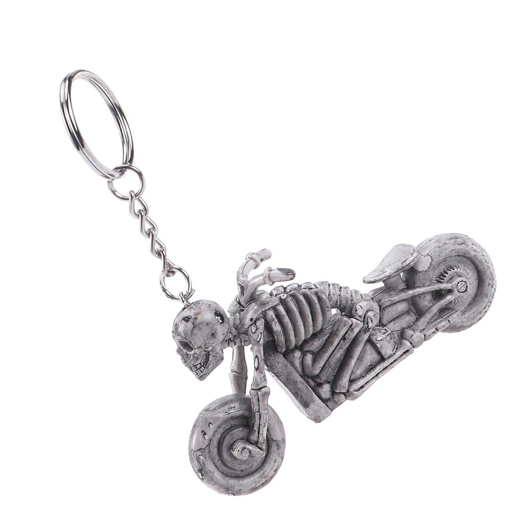 Buy 1 Pc Motorcycle Skull Keychain Fashion Rubber Skeleton Keys Holder ...