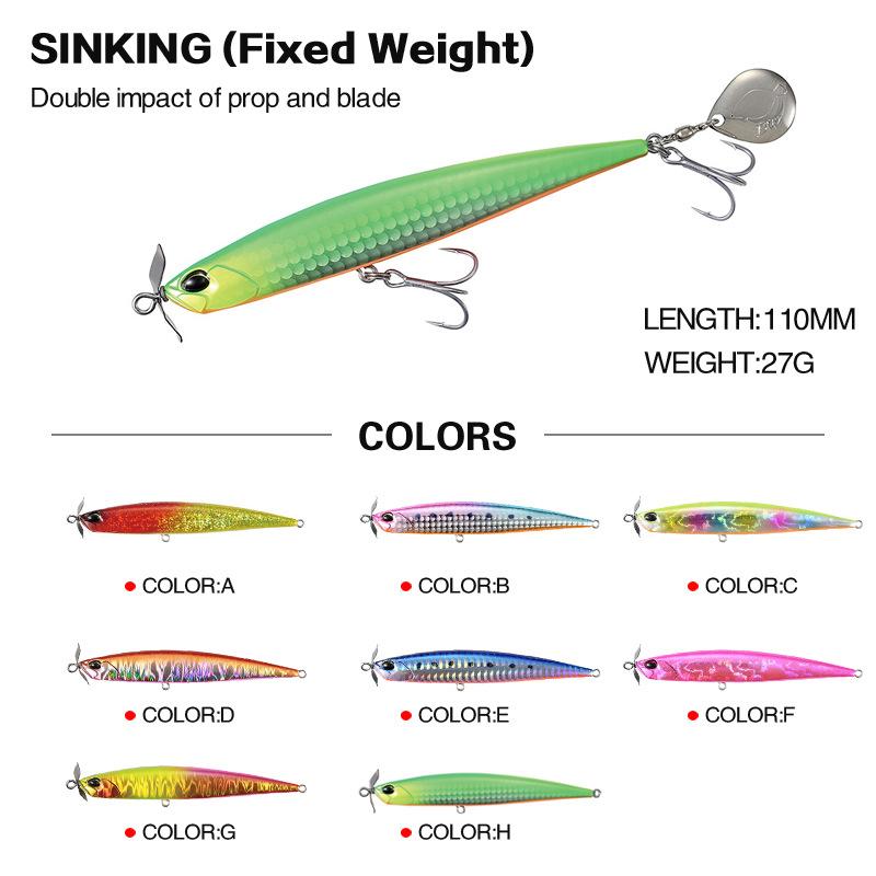 💰Köp billigt online 110MM/27G Sinking Pencil Lure Freshwater Diving ...