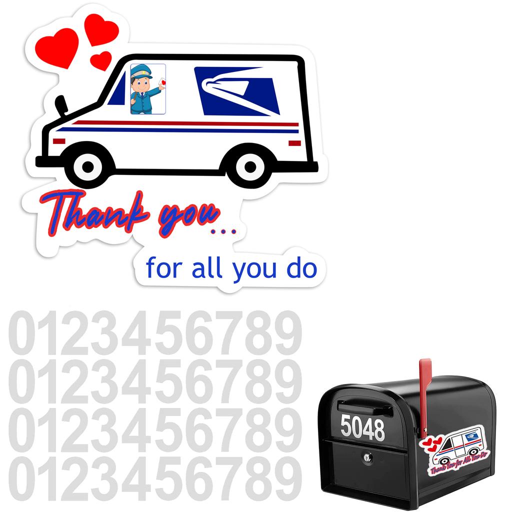 5 Inch Thank You Mailbox Decal 40pcs Reflective Digital Decal Mailbox ...