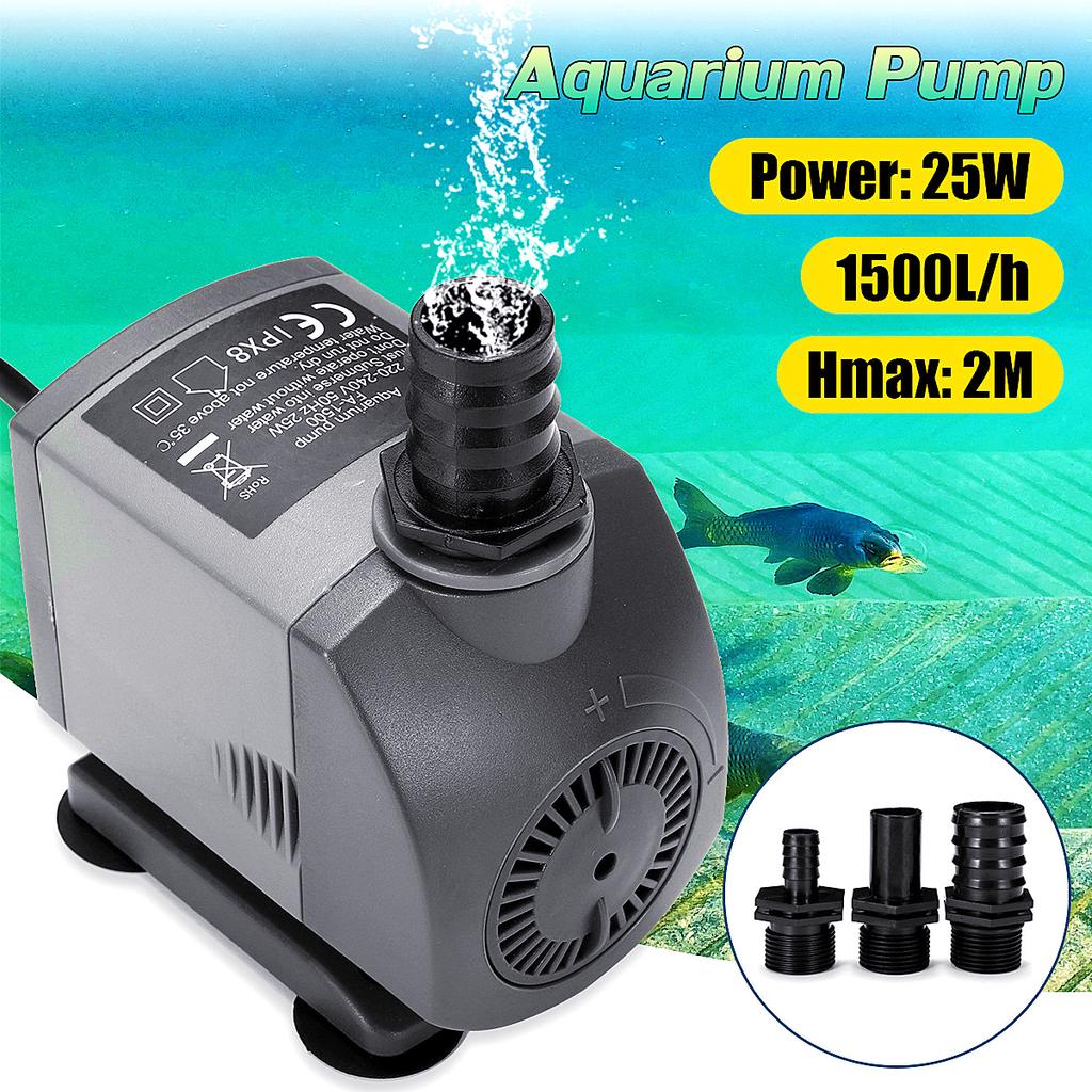 Buy 1500L/H Submersible Aquarium Fountain Pond Water Pump Waterfall ...