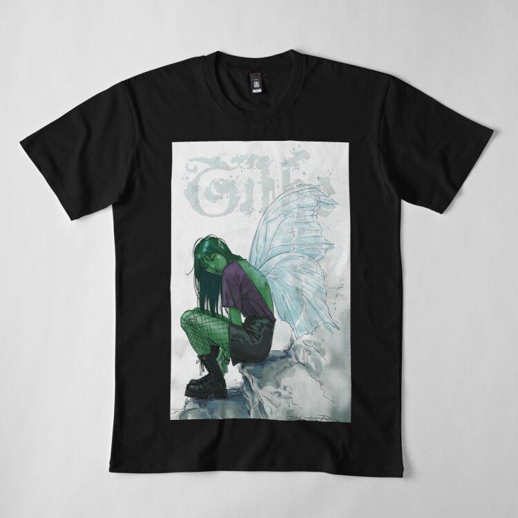 Men Premium Cotton Harajuku T-Shirt Pixie Print Tees Funny Style Round Neck Cotton Tshirt Casual ...