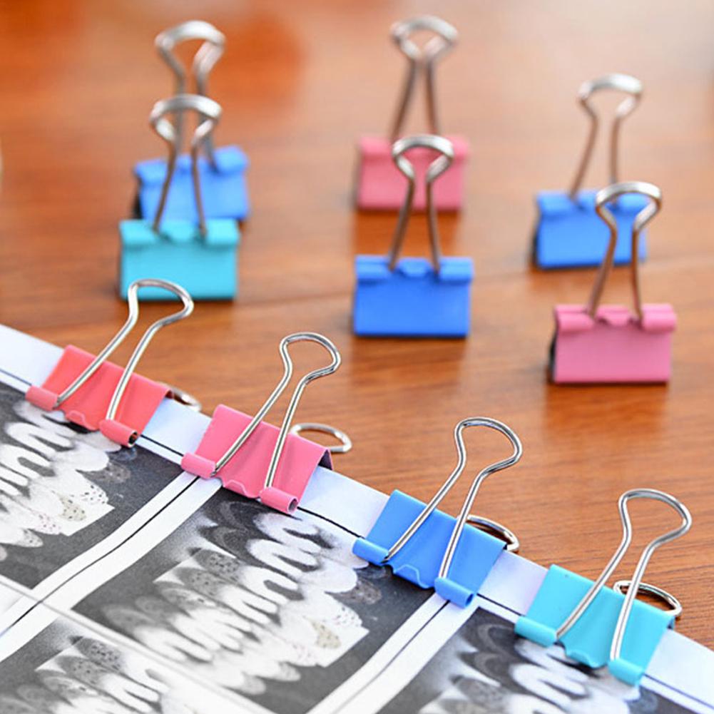10pcs Colorful Metal Binder Clips Notes Letter Paper Clip Office ...