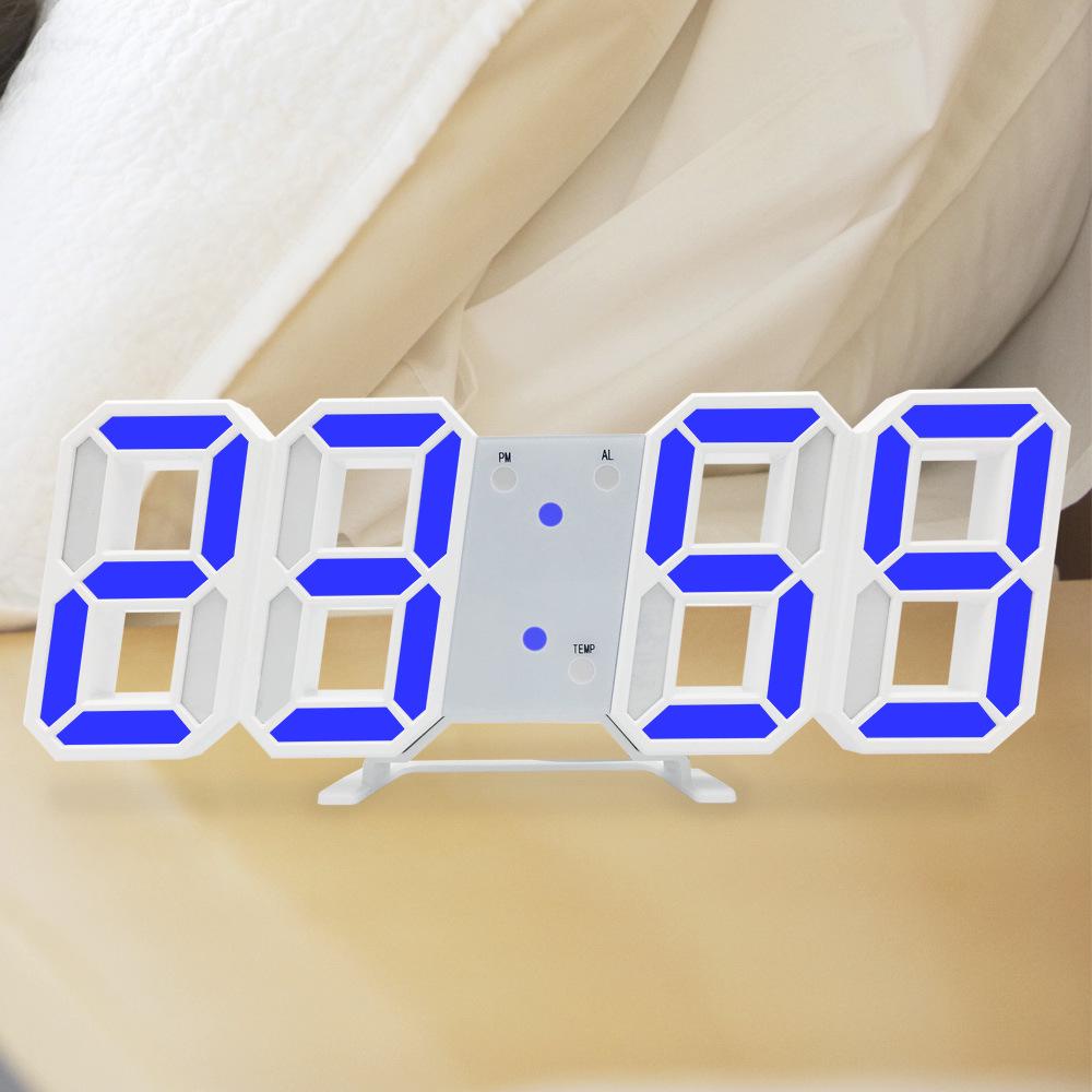 Buy Green LED Digital Numbers 3 Levels Brightness Alarm Snooze Wall ...