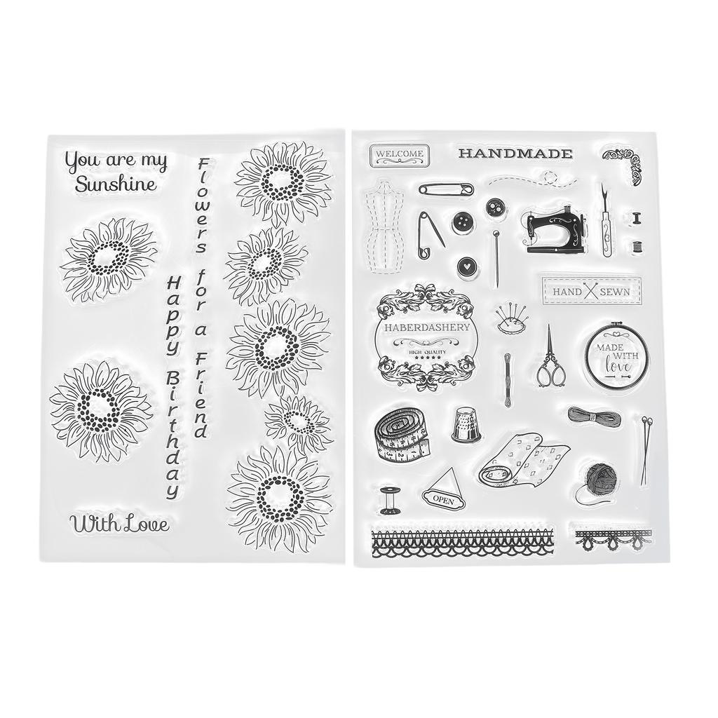 Buy 2Pcs Clear Stamp Set TPR Pretty Pattern Nonirritating Recyclable ...